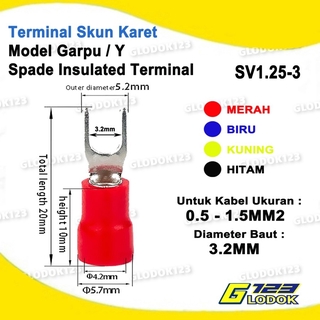 Jual Kabel Skun Y Fork Isolasi SV1.25-3 1.25-4 Cable Lug Terminal Sekun | Shopee Indonesia