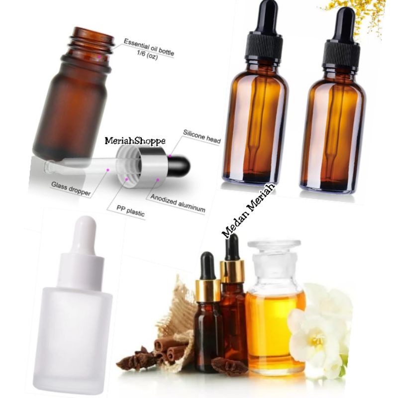 Jual botol pipet kaca 30ml serum essential oil kosmetik tetes mata ...
