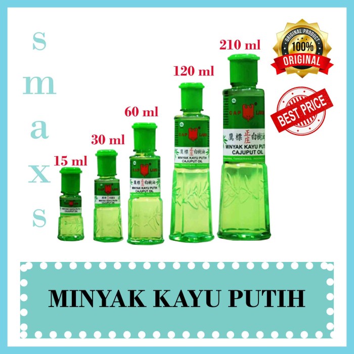 Jual MINYAK KAYU PUTIH CAP LANG MKP 15 ml, 30 ml, 60 ml, 120 ml, 210 ml ...