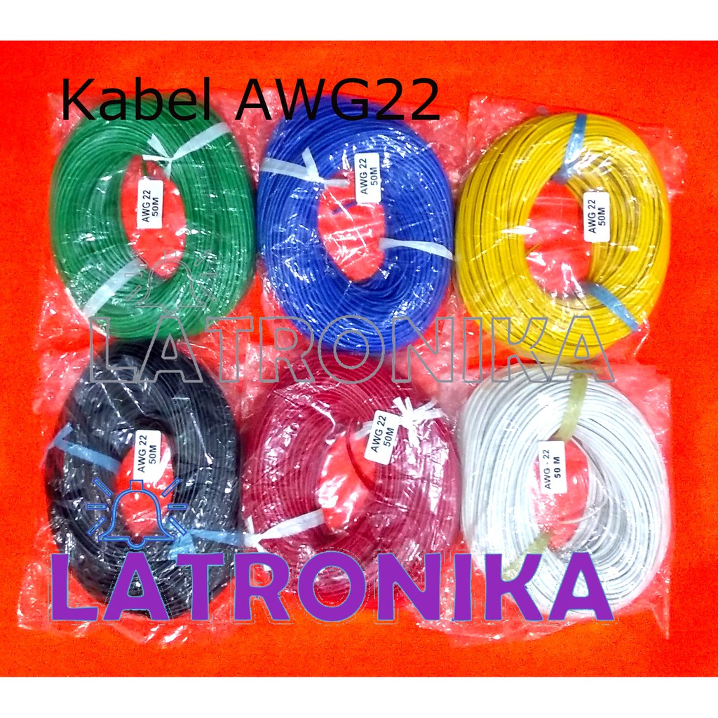 Jual Kabel AWG22 Premium Per Roll 50m 22AWG Cable Kabel AWG 22 AWG 50 m Tembaga Mudah Disolder ...