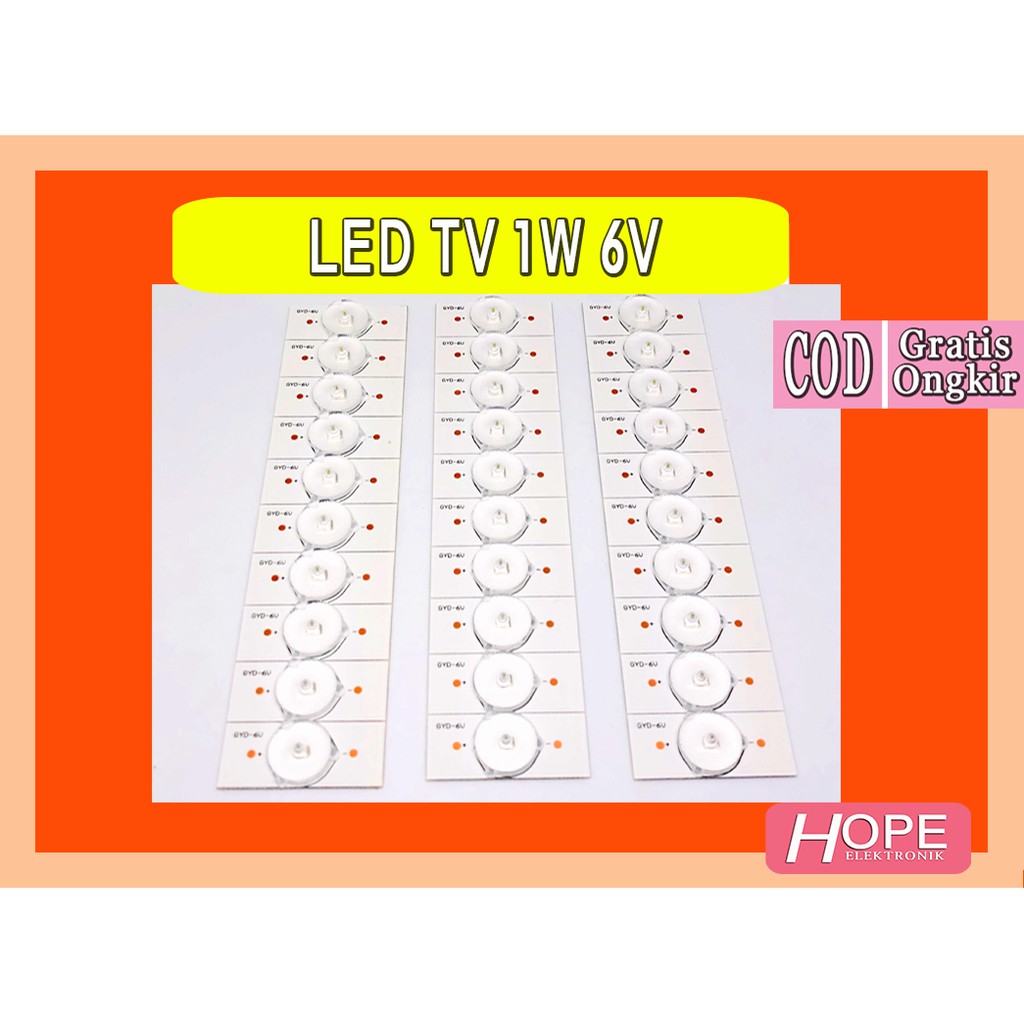 Jual Lampu LED TV 1 Watt 6 Volt Lampu TV LED 1w 6v Satuan | Shopee ...