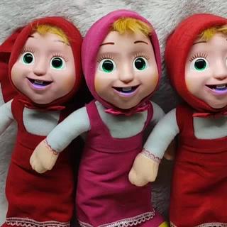 Jual Boneka Marsya and the bear muka karet unik lucu imut ukuran 35 cm ...