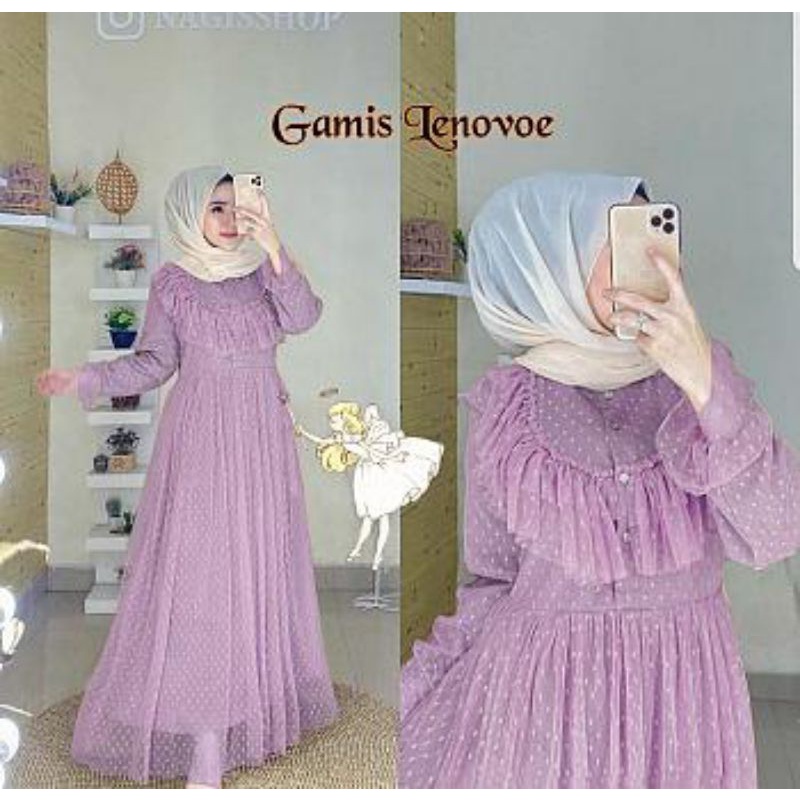 Jual Gamis pesta jumbo brokat tutu busui polkadot hijabers cantik tile ...