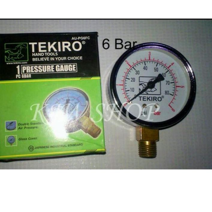 Jual Terbaik, Manometer 6 Bar Pressure Gauge 6Bar 6kg merk TEKIRO ...