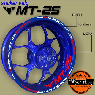 Jual Stiker Velg Sticker Motor Decal Yamaha MT25 Velg Biru bisa custom ...