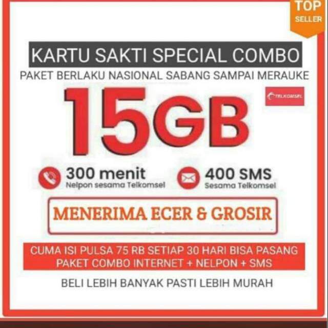 Jual Kartu sakti telkomsel 15GB | Shopee Indonesia