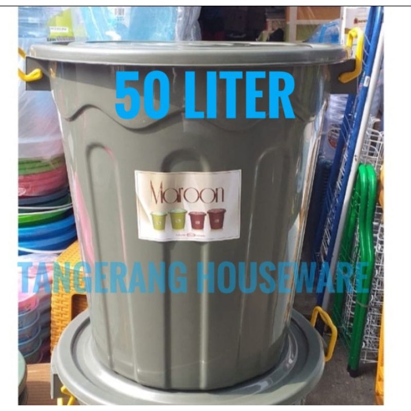 Jual EMBER AIR PLASTIK 50 LITER GREAT Dengan Tutup Ember Maroon Great ...