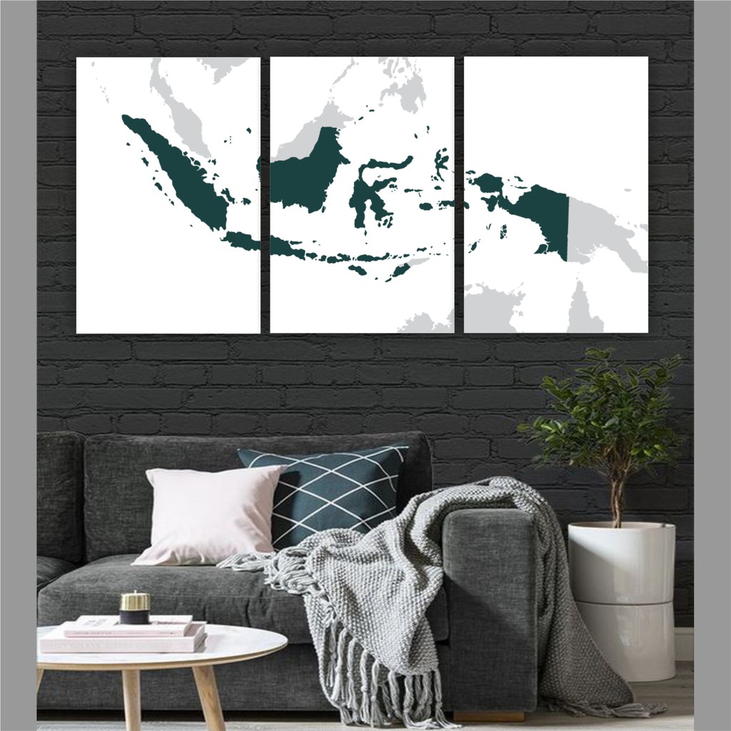 Jual Poster Kayu Hiasan Dinding Peta Indonesia satu paket | Shopee ...
