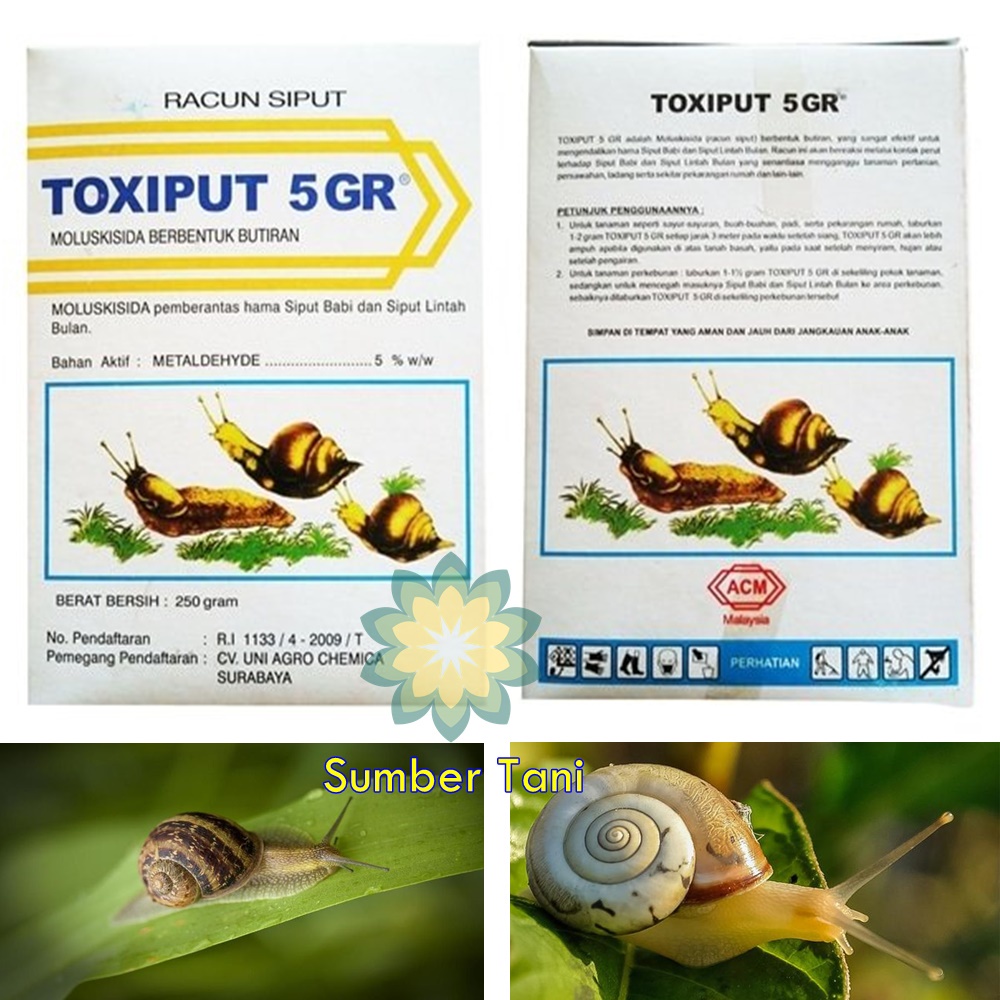 Jual Obat Toxiput 5 GR 250 Gram Obat Moluskisida Pembunuh Siput ...