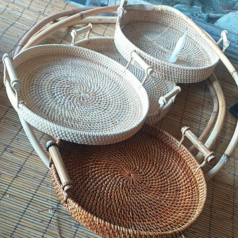 Jual Nampan Rotan /Tray Handmade Handel Rotan Alat Makan 30cm Indonesia ...