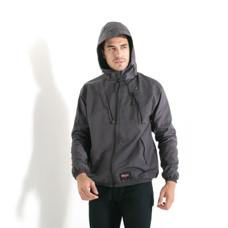 Jual JAKET PRIA HOODIE TASLAN HITAM WATERPROOF ORIGINAL REBEL ID/ JAKET ...