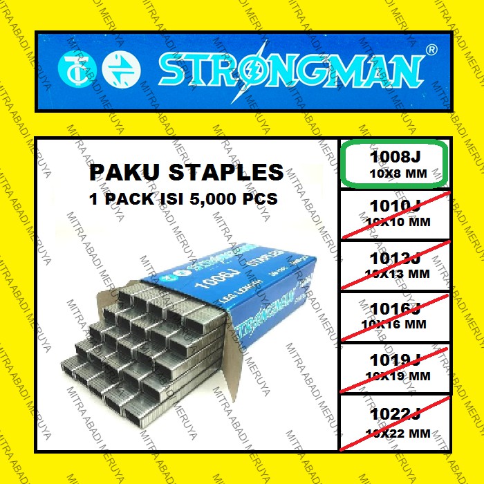 Jual Paku Staples Tembak Strongman 1008J Paku Tembak | Shopee Indonesia