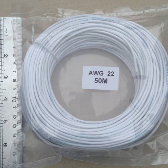 Jual Kabel awg22 awg 22 serabut tembaga 0.75 putih paket roll 50 m Indonesia|Shopee Indonesia
