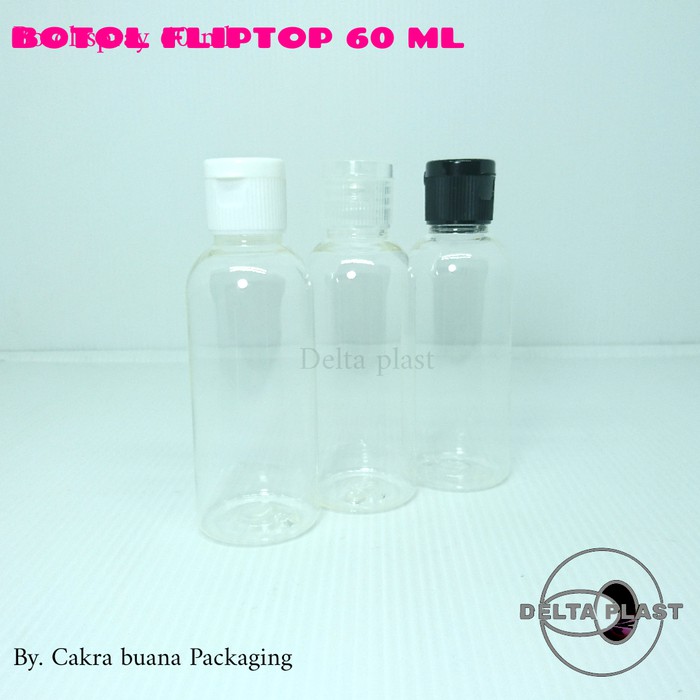 Jual botol fliptop 60 ml natural / botol pet 60ml - fliptop varian warna | Shopee Indonesia