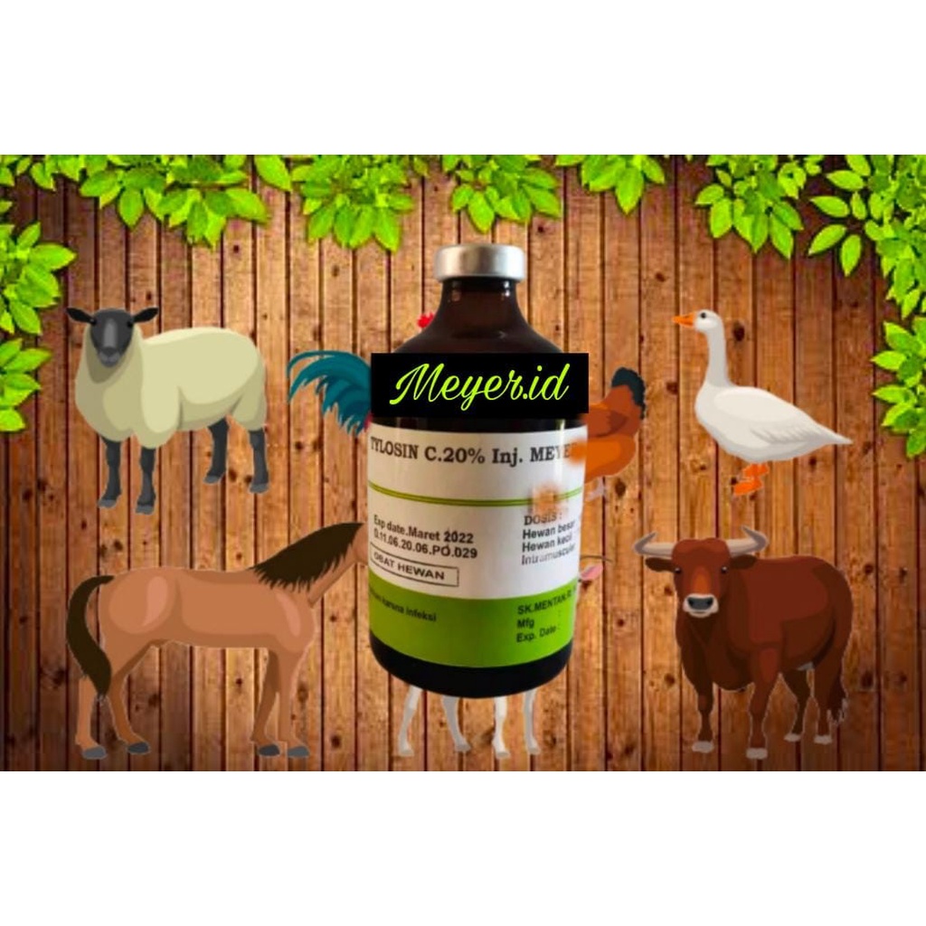 Jual Tylosin C20% Inj Meyer 100ML - Obat batuk pilek hewan | Shopee ...