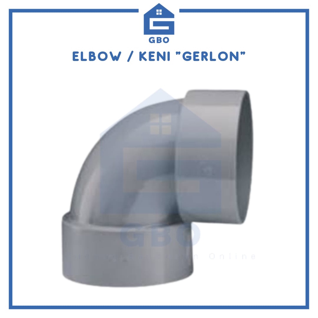 Jual GERLON - KENI 3" / KNEE 3 INCH / ELBOW / BELOKAN PIPA PVC MURAH | Shopee Indonesia