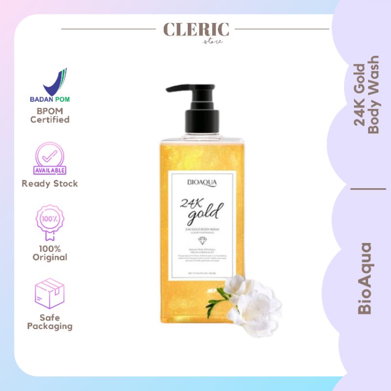 Jual BIOAQUA 24K GOLD BODY WASH SABUN MANDI EMAS ENGLISH PEAR 400ML BPOM Indonesia|Shopee Indonesia