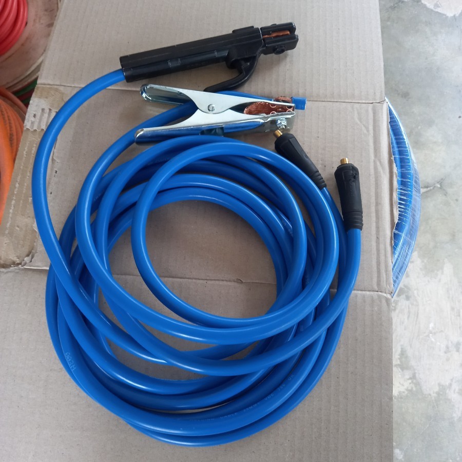 Jual PAKET SET tang las & Tang masa & kabel 3 meter Stang Las Listrik biru | Shopee Indonesia