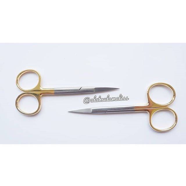 Jual Gunting Lurus GOLD Sulam Eyelid 10cm | Shopee Indonesia