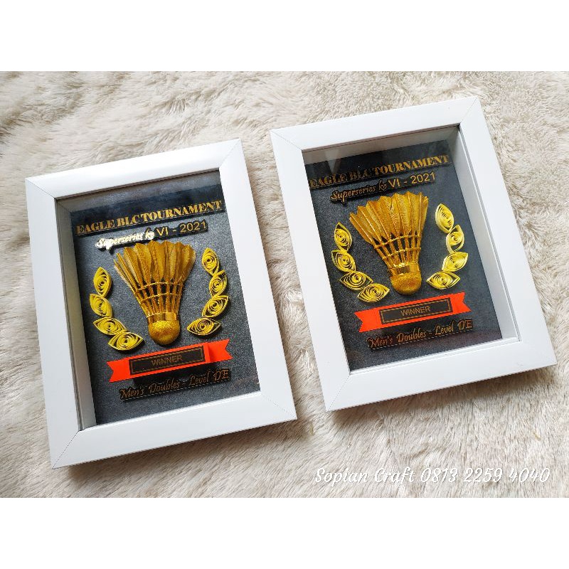 Jual Piala Trophy Plakat Badminton in frame 3D Padi Kapas | Shopee ...