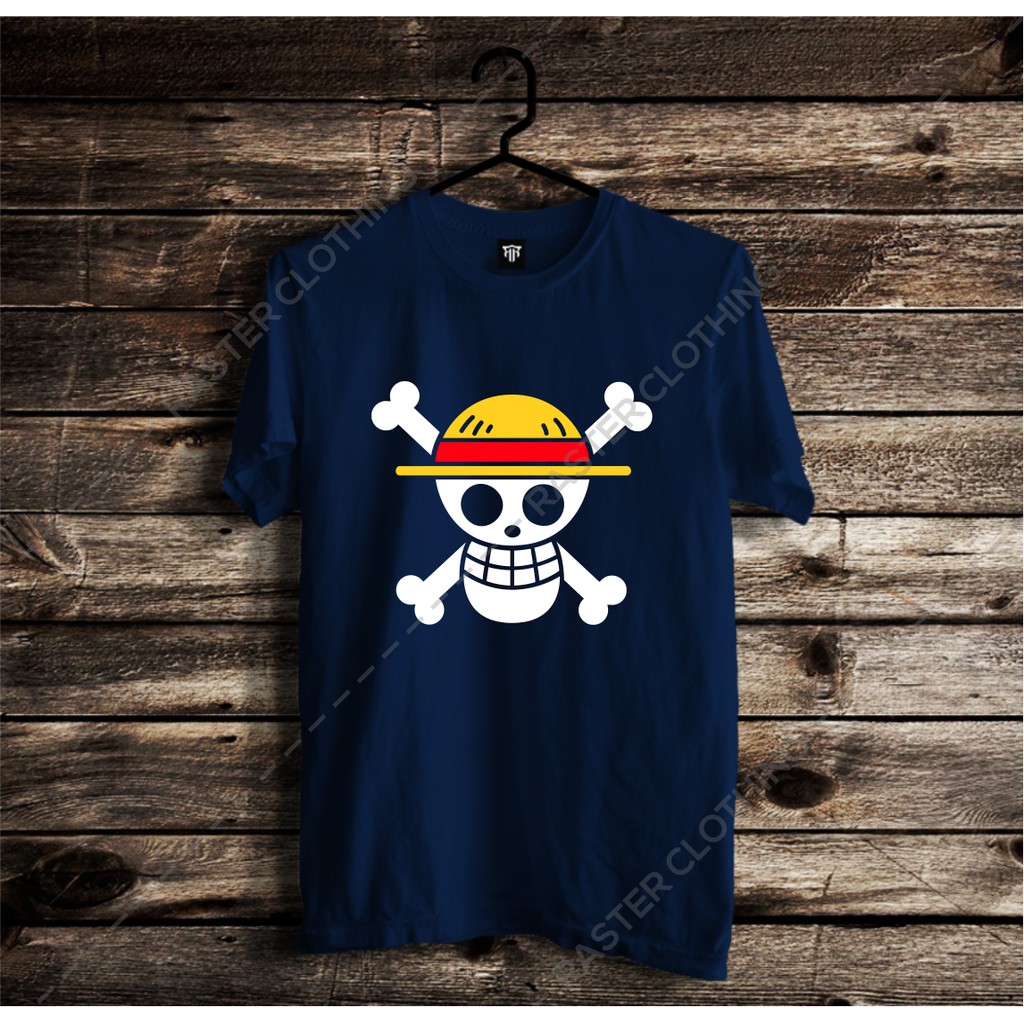 Jual Kaos Anime One Piece Logo Strawhat Pirates Luffy Topi Jerami 2 ...