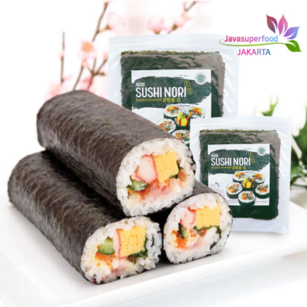 Jual Sushi Nori isi 10 Halal Seaweed Sushi Kimbab Gimbab Rumput Laut ...