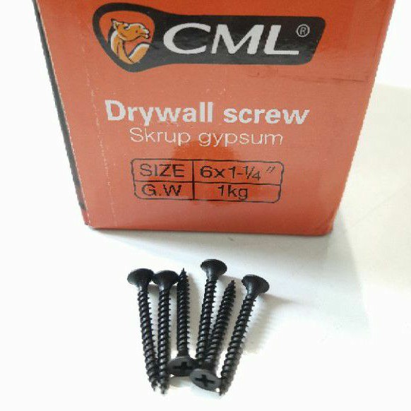 Jual Skrup gipsum 6 × 1-1/4" (Inch) - Sekrup gypsum atau Drywall Screw Indonesia|Shopee Indonesia