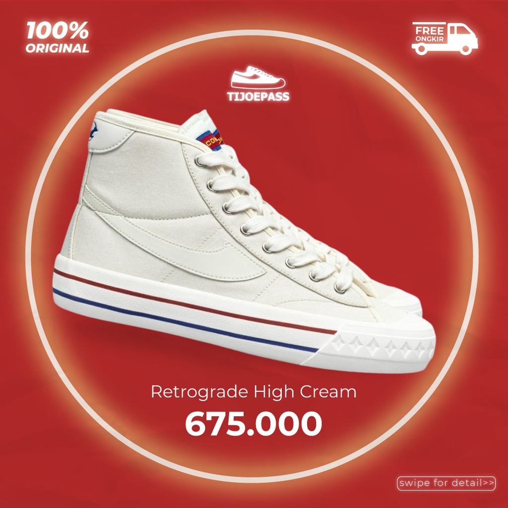 Jual [ORIGINAL] SEPATU COMPASS RETROGRADE CREAM HIGH | Shopee Indonesia