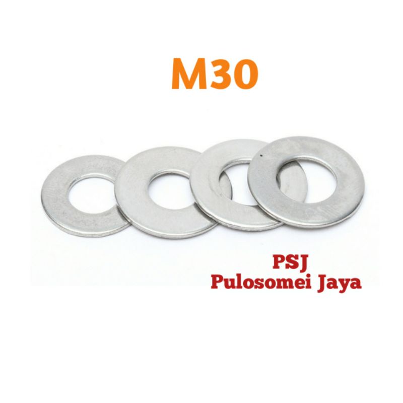 Jual Ring Plat Besi Putih M30 : Washer Plated Galvanis | Shopee Indonesia