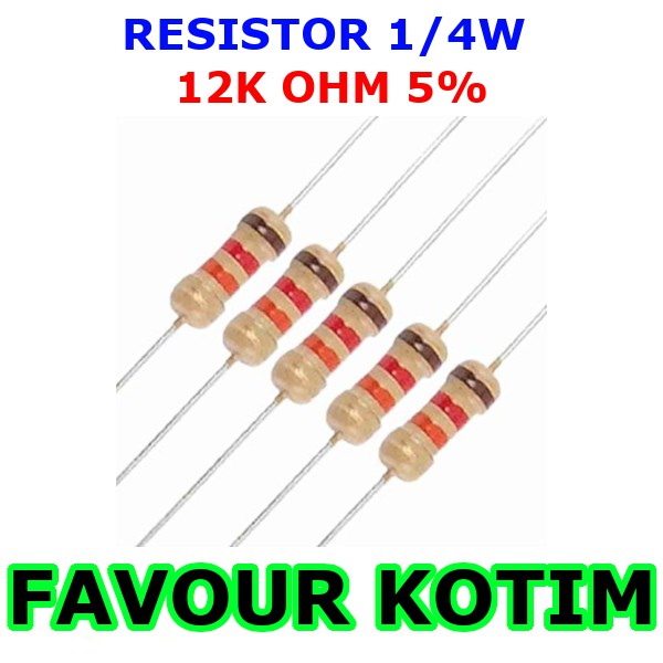 Jual RESISTOR 12K OHM 1/4 WATT 5% R 1/4 W 0.25W 5 PERSEN FVKOTIM ...