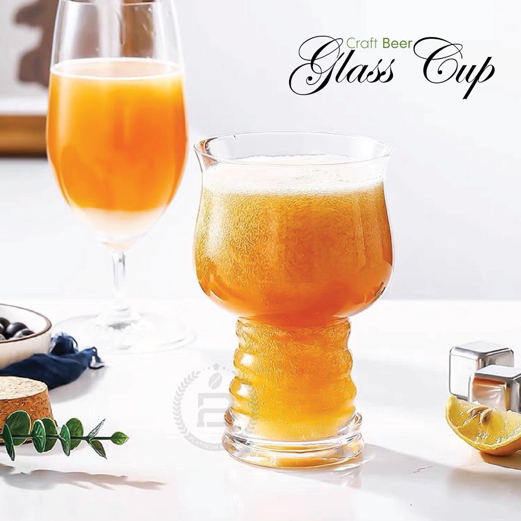 Jual Craft Beer Glass Cup Unik Gelas Kaca Beer IPA 490ml Tinggi Bir Natural Aesthetic Minuman ...