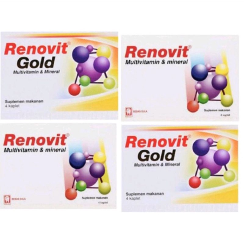 Jual RENOVIT Multivitamin dan Mineral Suplemen Kesehatan Isi 4 Kaplet ...
