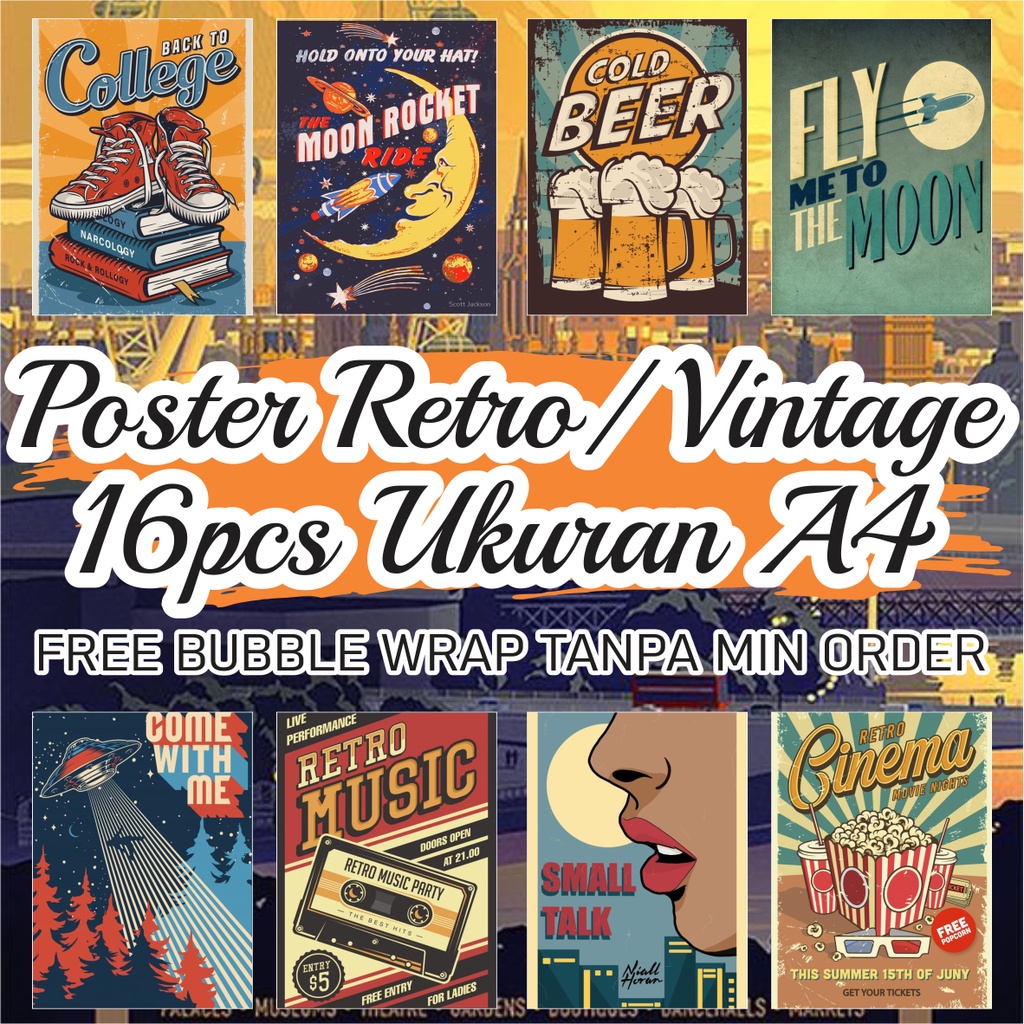 Jual Poster Retro Poster Vintage Paket 16pcs A4 Poster Aesthetic Poster ... Jual Poster Retro Poster Vintage Paket 16pcs A4 Poster Aesthetic Poster ...