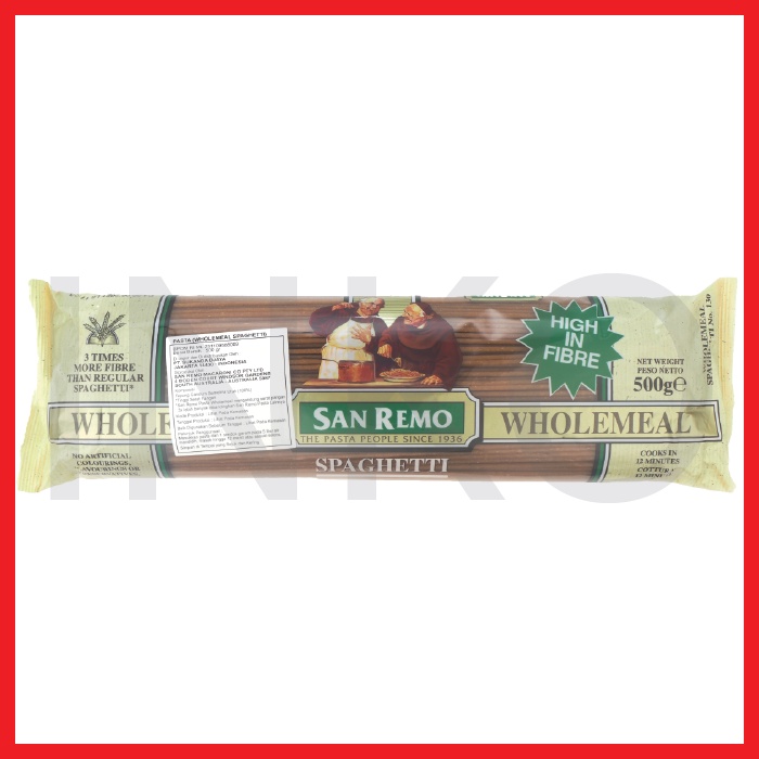 Jual SAN REMO PASTA SPAGHETTI WHOLEMEAL 500GR | Shopee Indonesia