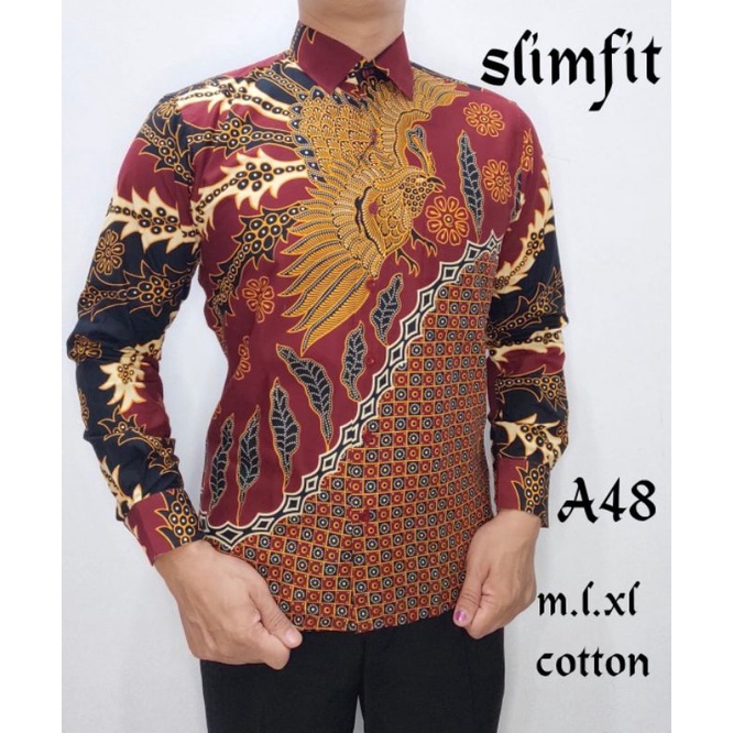 Jual Kemeja Batik Slim Fit Lengan Panjang Kemeja Modern Kemeja Mewah ...