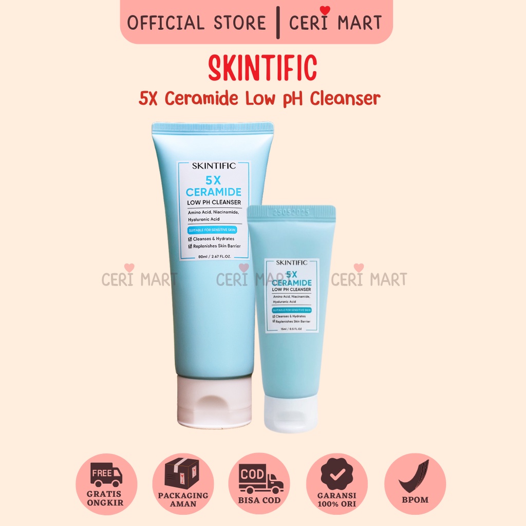 Jual SKINTIFIC 5X Ceramide Low pH Cleanser Gentle Cleanser For ...