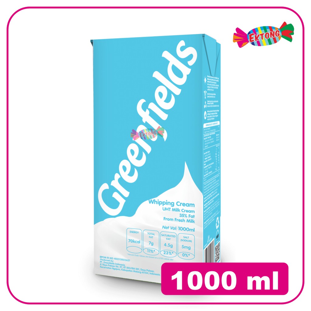 Jual GREENFIELDS WHIPPING CREAM 1000 ML | Shopee Indonesia