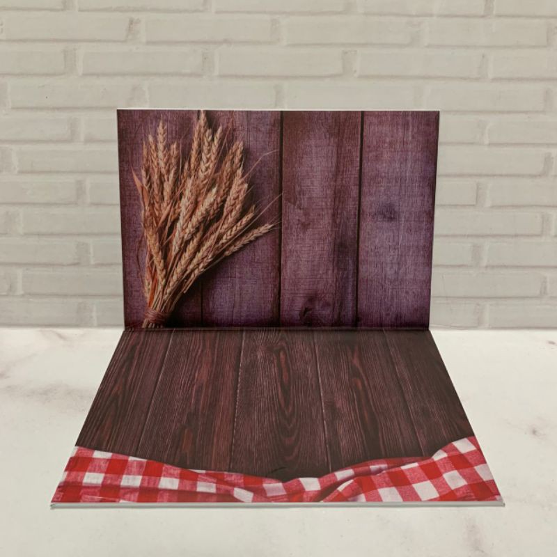Jual Alas Foto Background Motif Kayu dan Padi ukuran A1 (90x60cm ...