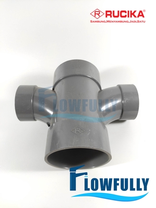 Jual LARGE RADIUS DOUBLE TEE D 3 x 2 inch RUCIKA PVC DOUBLE TEE WAY TY ...