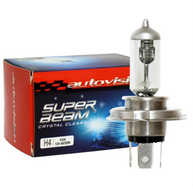 Jual Bohlam Halogen H4 60/55 Watt Autovision Super Beam Lampu Mobil H4 ...