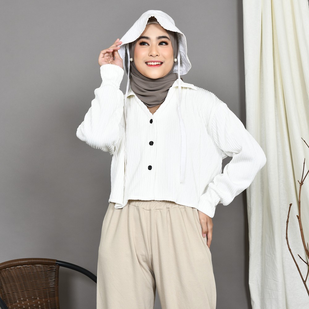 Jual Mybamus Tusha Plisket Jacket - Outer Hangat Wanita - Luaran Kerah ...