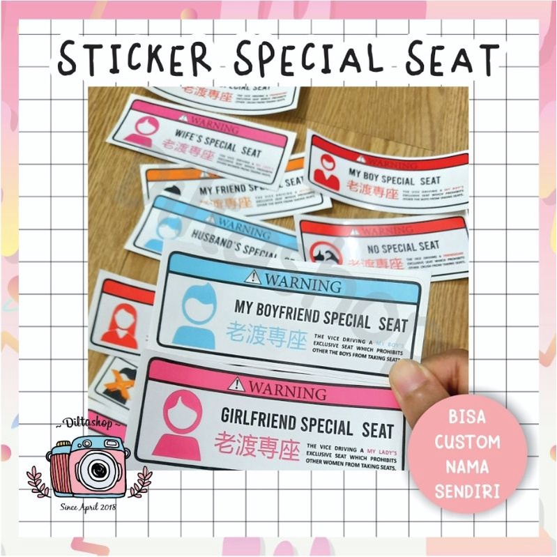 Jual STICKER SPECIAL SEAT | STIKER SPESIAL SEAT | STICKER SPECIAL SEAT ...