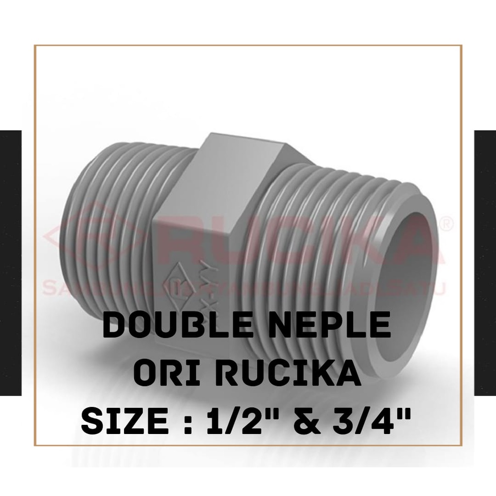 Jual Double Neple Fitting PVC AW Merk RUCIKA 1/2" - 3/4" ( ORI ) | Shopee Indonesia