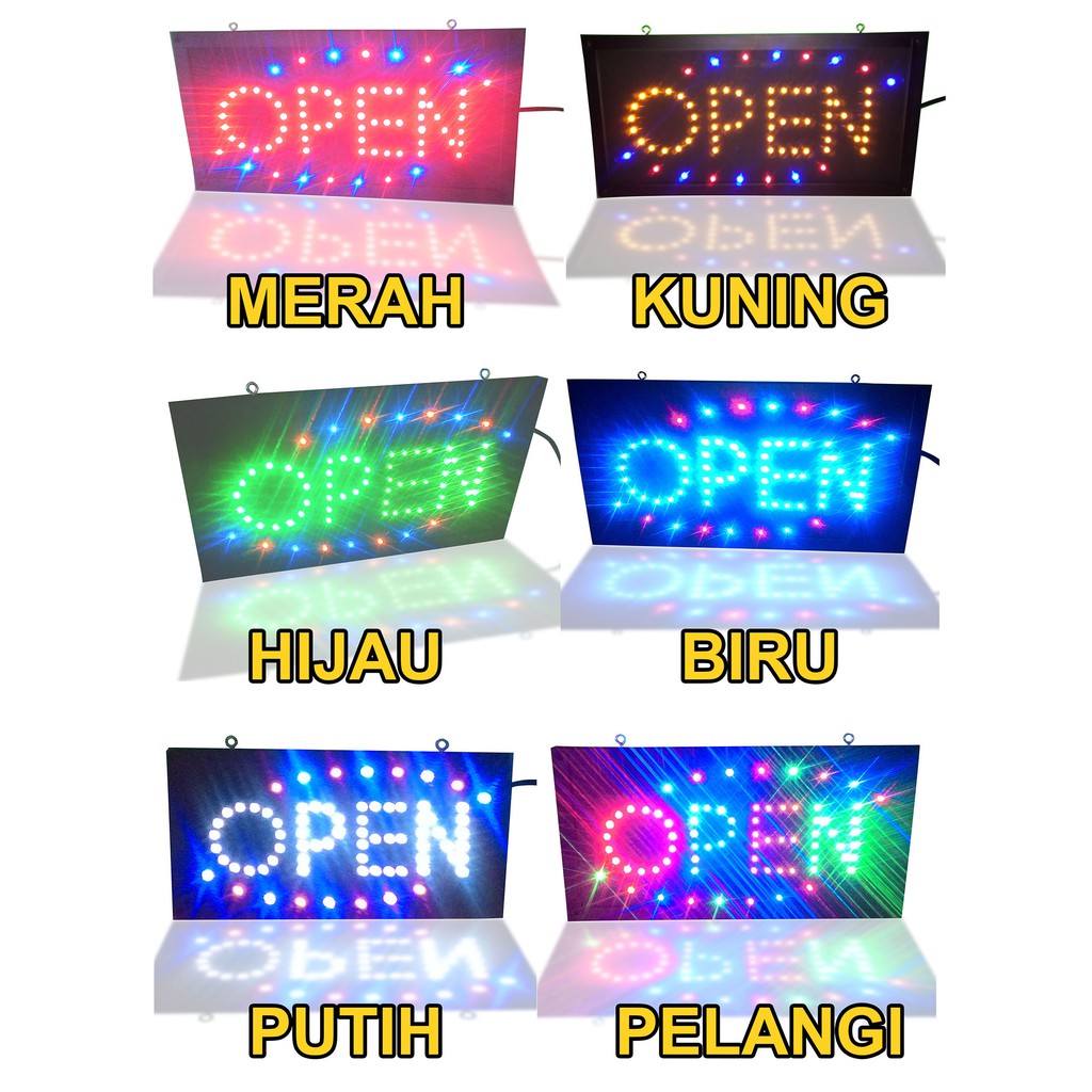 Jual Papan Tulisan Lampu LED Sign - OPEN - Murah | Shopee Indonesia