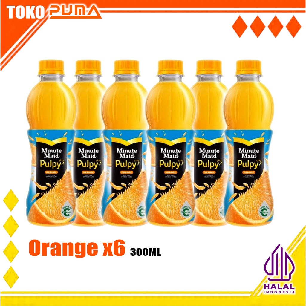 Jual PULPY Orange 6Botol - Dengan Bulir Jeruk Asli - Kemasan Baru 300 ...