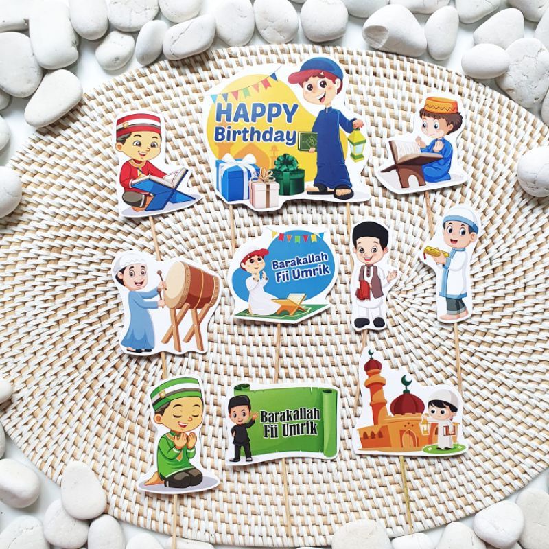 Jual 1 set topper toper tusukan hiasan kue cup cake cupcake nasi ...