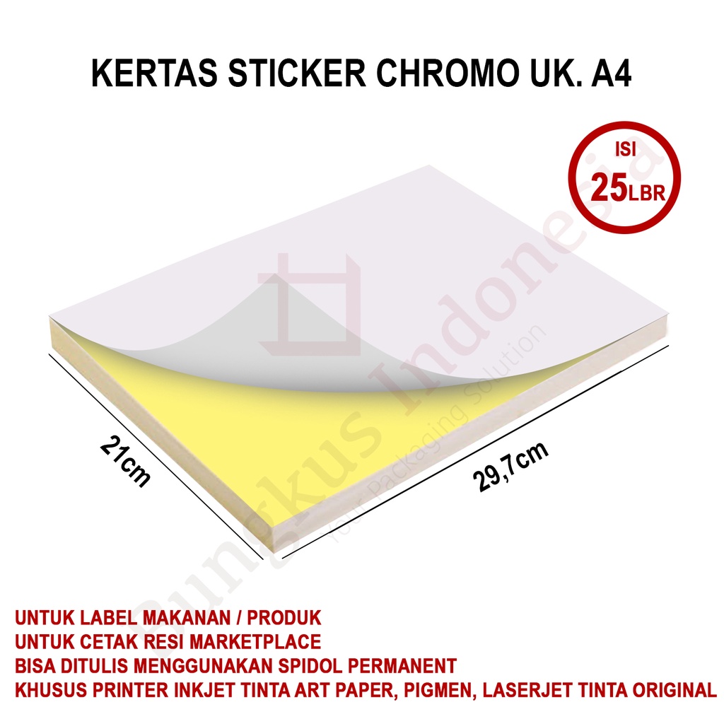 Jual Kertas Stiker Chromo A4 / Kertas Stiker / Sticker Cromo / Kertas ...