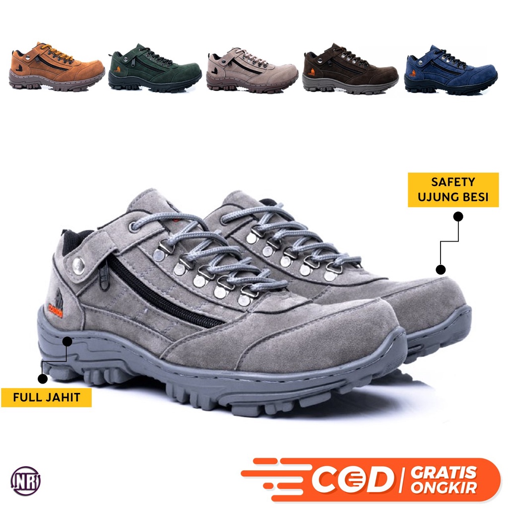 Jual Sepatu Safety Pria Outdoor Ringan Ujung Besi Full Jahit Original ...