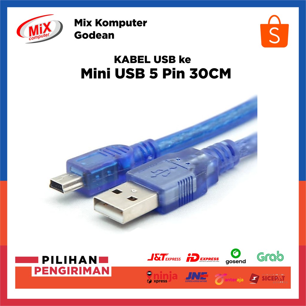 Jual Kabel USB to Mini USB 5 Pin 60cm / 1.5m | Shopee Indonesia