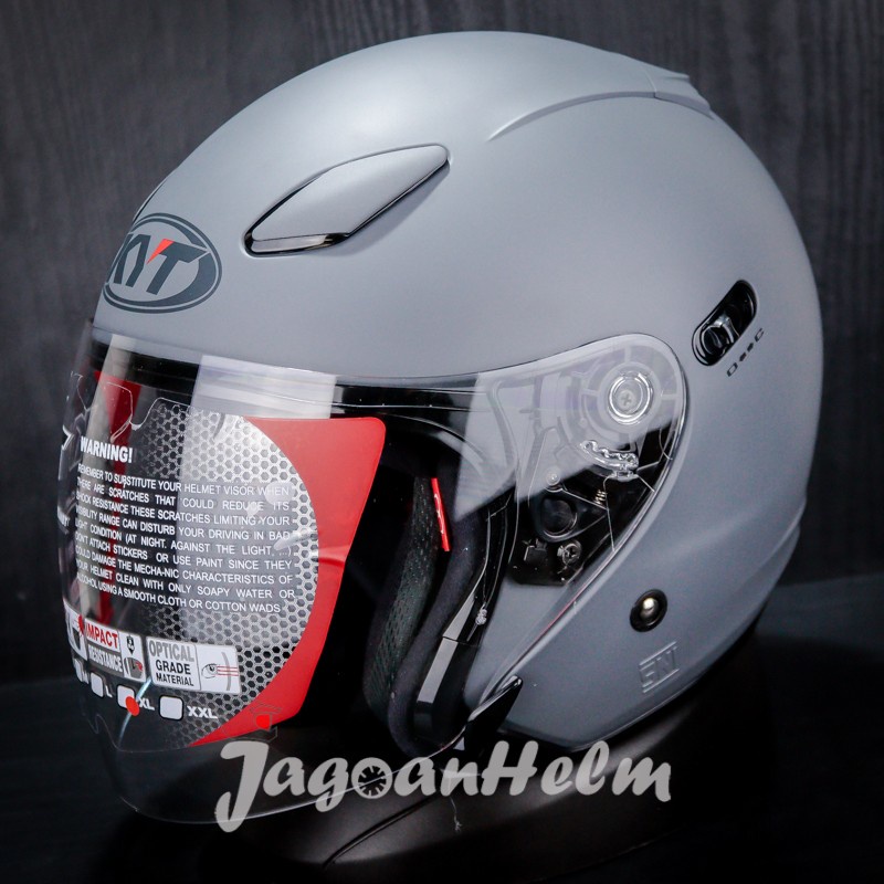 Jual KYT HELM DJ MAXI SOLID | MATT GORILA GREY | DJMAXI DOUBLE VISOR ...